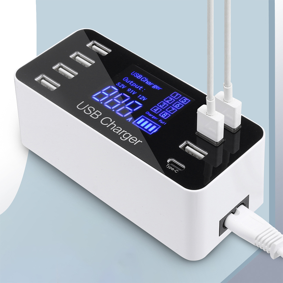 A9 (40W) 8-Port USB Type-C Fast Charging Station / Power Display